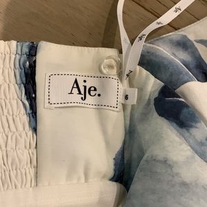 Aje | Dresses | Aje Brand Blue Split Leaf Floral Dress With Aborning ...